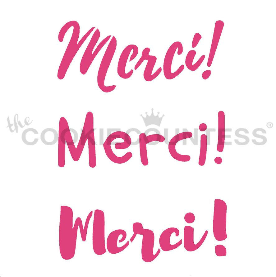 Merci Stencil – Frans Cake and Candy
