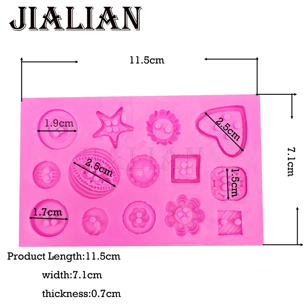 Variety of Buttons Silicone Mold – Frans Cake and Candy